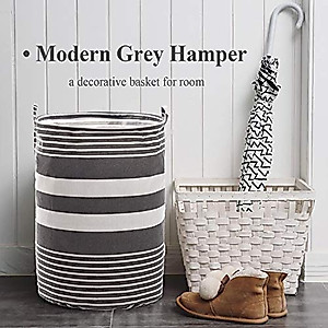 Haundry Collapsible Laundry Basket, 22 inch Tall Large Round Laundry Hamper for Clothes Storage