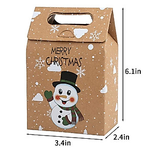 CCINEE Christmas Treat Bags, 24pcs Kraft Paper Gift Bags for Christmas Party Gift Packing Supply