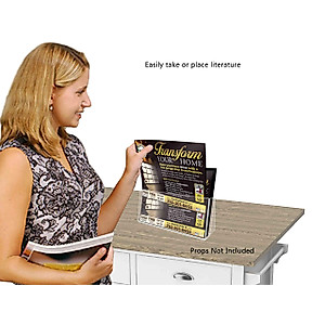 Marketing Holders 2 Pack Brochure Holder 11" Horizontal Counter Display Printed Material Bin Magazines See Through Transparent Caddy for Businesses and Doctors Offices