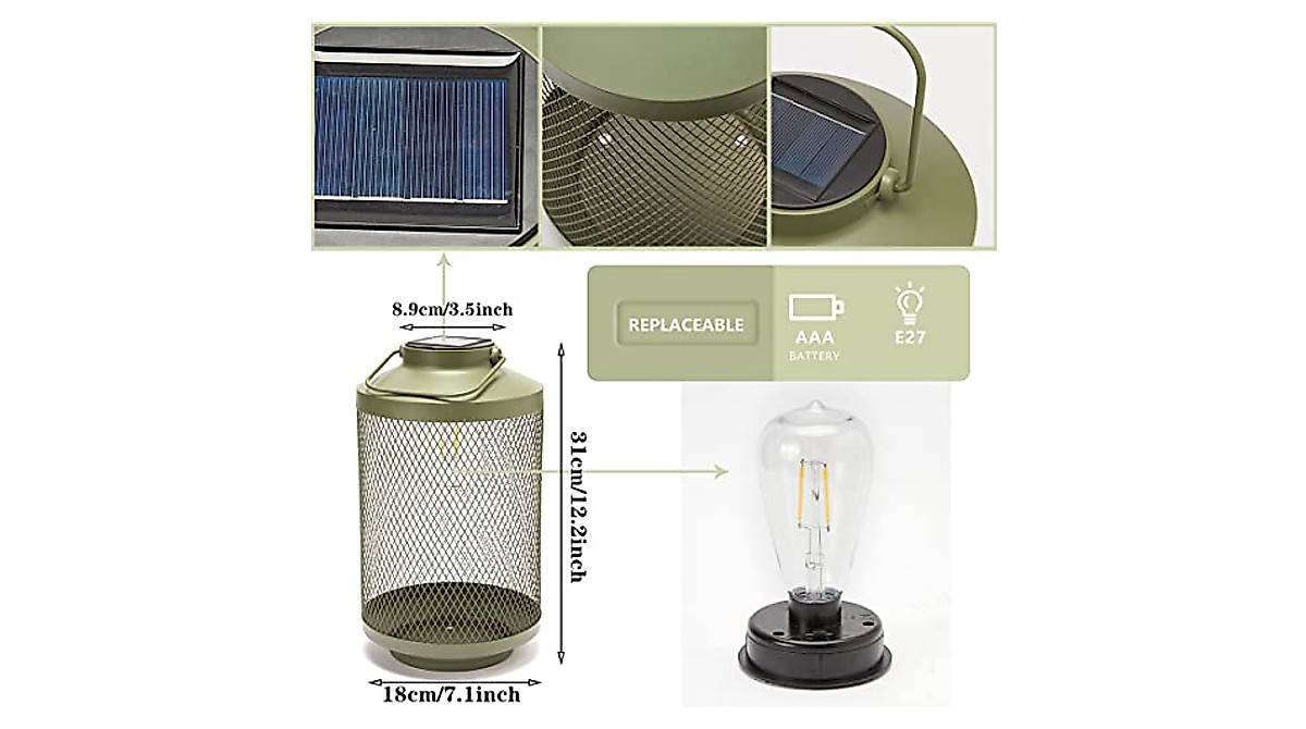 Large Solar Lantern for Outdoor Decor - Warm White Light