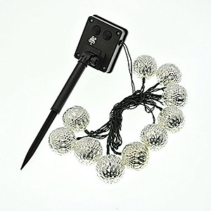 Modern Home Solar LED String Lights - Moroccan Metal Globe Lanterns