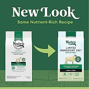 NUTRO Limited Ingredient Diet Adult Dry Dog Food Lamb & Sweet Potato Dog Kibble, 4 lb. Bag