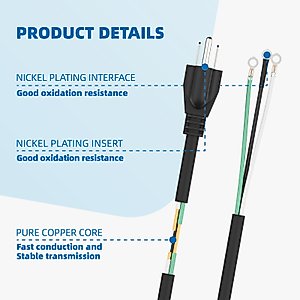95104L Circular Saw Replacement Cord Assembly - Heavy Gauge Power Cord for SKIL SAW SPT77W, SPT77WM, SPT77WML, SPT78W, SPT70WM, SPT78MMC, SPT70V, SPT55 for Skilsaw Saw Power Cord Part