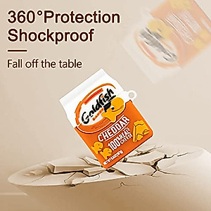 3PACK Cute Cover for Airpod Case 2nd Generation, Funny Goldfish+Rainbow Candy+Chocolate Food Protective Cases, Kawaii Cartoon Soft Silicone Design for Apple Air Pod 2/1 Women Girls Boys with Keychain