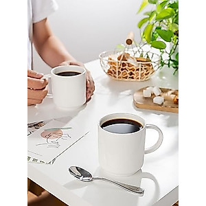 Sweese 616.001 Stackable Coffee Cups - 10 Ounce for Specialty Coffee Drinks, Cappuccino, Cafe Mocha, Latte and tea, Set of 6, White