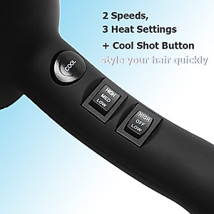 Infrared Hair Dryer, Ionic Salon Blow Dryers with Diffuser, Concentrator, Comb Attachment, 1875W Professional Fast Drying Quiet Hairdryer for Normal & Curly Hair