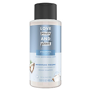 Love Beauty and Planet Weightless Volume Shampoo with Hylauronic acid Coconut Water & Mimosa Flower for Thin and Fine Hair 13.5 oz