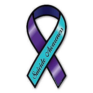 Suicide Awareness Large Ribbon Magnet by Magnet America is 8" x 3.875" Made for Vehicles and Refrigerators