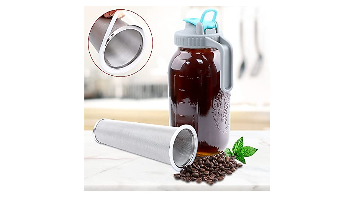 GMSWEET Mason Jar Cold Brew Coffee Maker 32 OZ - Easy & Durable