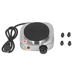 Electric Stove Burner, 500W Small Cooking Heater Stove Portable Countertop Burner Electric Heater Stove Stainless Steel Electric Hot Plate for Kitchen Camping (110V US Plug)