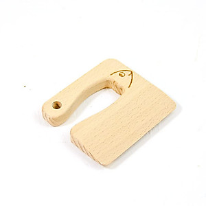 9 Pcs Kids Knife Set, Godkider Kid Safe Knives for Real Cooking, Montessori Kitchen Tools for Toddlers include Wooden Toddler Kitchen Knife & Plastic Serrated Edges Children Knives, Fish