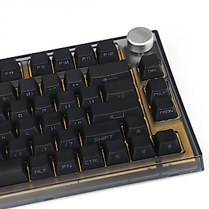 YMDK 133 Key Black White PBT Double Shot Side-lit Shine Through Backlit keycaps OEM Profile for MX Mechanical Keyboard 108 96 87 NJ80 KBD67 ID80 84 68 64 (133 Key Black)