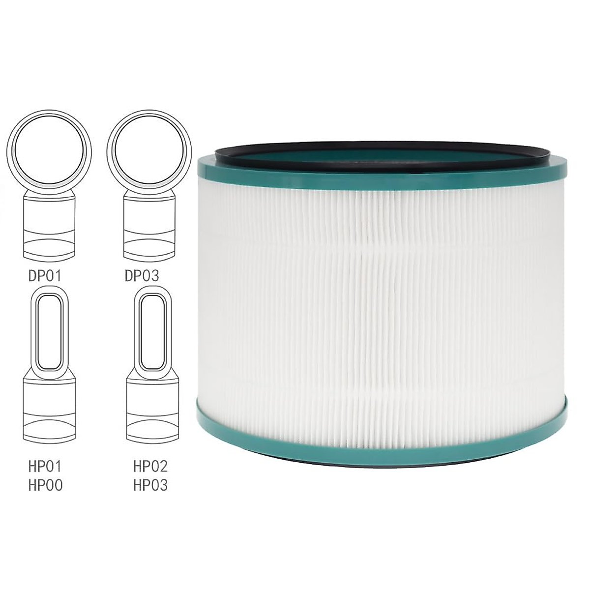 Lhari Air Purifier Filter Replacements for Dyson Pure Cool Link DP01 DP02, Pure Hot + Cool Link HP01 HP02 HP03, Part # 968125-03