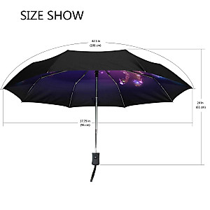 Wamika Galaxy Unicorn Umbrella Automatic Open Close Windproof Compact Anti-UV Travel Umbrella Lightweight Parasol Umbrellas Sun & Rain