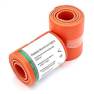 ASA TECHMED 36" Emergency Aluminum Splint Adjustable, Lightweight, Durable, Waterproof, and Reusable (Orange, 2 Rolls)