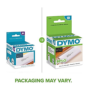 Dymo Labelwriter Address Labels 1 1/8 X 3 1/2 White 130 Labels/Roll 2 Rolls/Pack Dym30251
