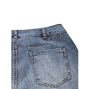 Flamingals Wide Leg Jeans for Women Stretch Low Waist Baggy Jeans Boot Cut Jeans Flare Leg Denim Pants Without Belt Navy Blue M