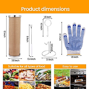 [2 PCS]BBQ Grill Basket - Rolling Grilling Baskets for Outdoor Grilling,Grill Baskets for Outdoor Grill Vegetables,Round Grill Basket,Barbecue Grill Vegetable Basket for Veggies,Fish,Jalapeno,Cylinder