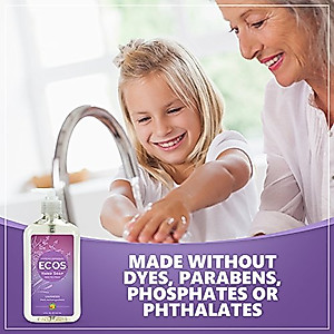 ECOS Hypoallergenic Hand Soap - All Natural pH-Balanced Handwash Soap with Vitamin E - Safe for Sensitive Skin - Lavender - 17 Oz Bottle (6 pack)