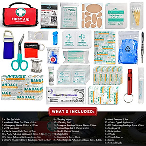 SuccorWare Small First Aid Kit - 100 Piece - Mini First Aid Kit for Home, Camping, Hiking, Backpacking, Travel, Vehicle, Outdoors - Emergency & Medical Supplies