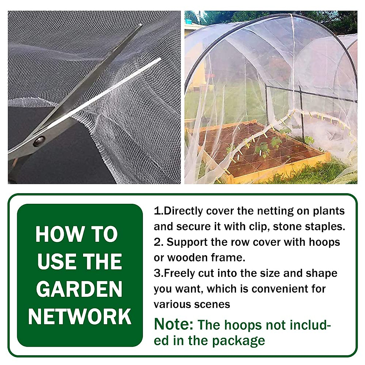 Garden net, Insect Proof net, 10x33 Ft Ultra-fine mesh Plant net, Garden net for Protecting Plants, Vegetables, Fruits and Flowers, Reusable Plant Cover