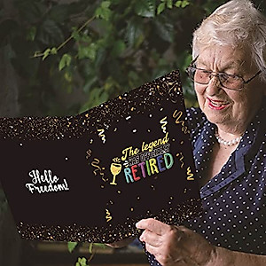 Retirement Party Decorations, Giant Guest Book, Jumbo Greeting Card, Signature Board, Farewell Sign in Poster, Retired Party Supplies Favors Leaving Gifts for Office Colleague Friends Parents Husband Wife Women Men Co-Worker - 14 x 22 Inches, Unframed