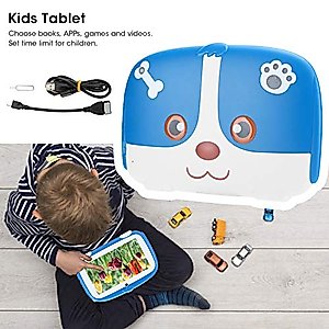 Haowecib Kids Tablet, HD Tablet Capacitive Multi-Touch Screen Stable and Durable Light and Durable High-Speed Response Operation Function for Office for Home(American Plug (100-240V))