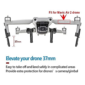 Hanatora Foldable Extension Landing Gear for DJI Air 2S,Mavic Air 2 Drone,Extender Legs Feet Accessories