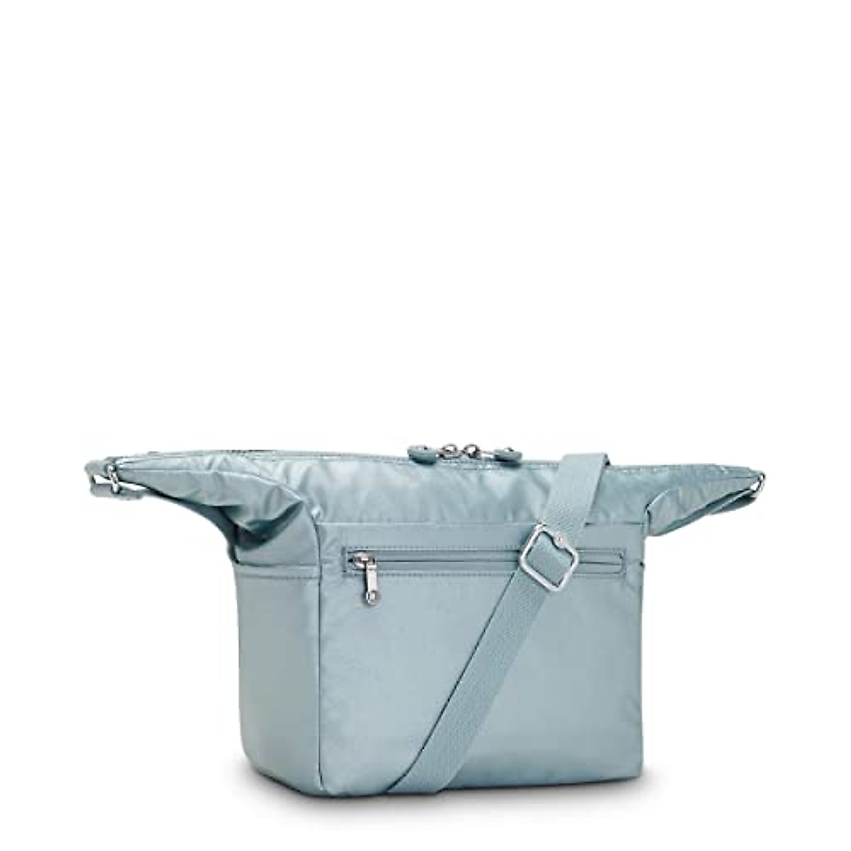 Kipling Womens Women's Erica Small Bag, Jetset Traveller, Small Handbag, Polyester Crossbody Bag, Pearl Teal Metallic, 10.5 L x 7.25 H 5.75 D US