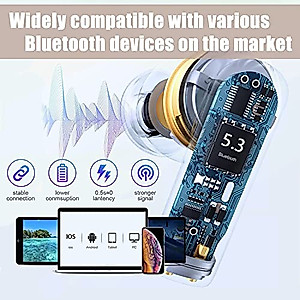 Wireless Earbuds Bluetooth 5.3 Headphones Touch Control with Charging Case IPX7 Waterproof Immersive 3D Stereo Sound in-Ear Earphones Built-in Mic Noise Cancelling for iPhone/Samsung/iOS/Android