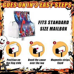 Soaoo 4 Pcs Christmas Winter Thanksgiving Halloween Magnetic Mailbox Covers 18 x 21 Inch Gnomes Letter Box Cover Mailbox Standard Size Wraps for Home Outdoor Garden Yard Decorations