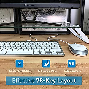 Macally USB Wired Keyboard and Mouse Combo for Mac and PC - Save Space with a Compact Small Mac Keyboard and Mouse for MacBook Pro/Air, iMac, Mac Mini/Pro - Compatible Apple Keyboard and Mouse