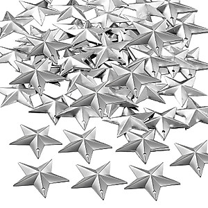 Mini Metal Barn Star Antique Barn Star Halloween Christmas Day Vintage Mini Star Home Decoration for Farmhouse Home Door Wall Decor, 1.18 Inch (Silver,52 Pieces)