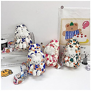 Hiflyer Kids Sling Bag, Kids Backpack Kawaii Bag Kids Travel Bag Chest Bag, Kids Crossbody Bag Mini Backpack for Girls (Green)