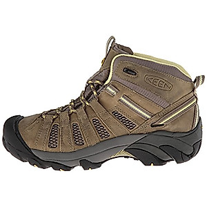 KEEN Women's Voyageur Mid Height Breathable Hiking Boots, Brindle/Custard, 8