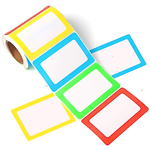 FANGTEK Colorful Plain Name Tag Labels 3 1/2 X 2 1/4, 200 Stickers.