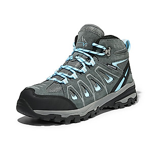 NORTIV 8 Womens Waterproof Hiking Boots Low Top Lightweight Outdoor Trekking Camping Trail Hiking Boots Size 7 M US SNHB211W, Grey/Blue