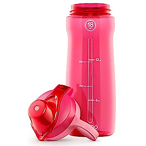 Pogo BPA-Free Tritan Plastic Water Bottle with Chug Lid, 18 Oz, Pink