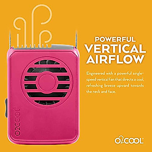 O2COOL Deluxe Personal Necklace Fan | Hands- Free, Battery Operated Wearable Mini Cooling Device for Beach, Sporting Events, Camping (2 Pack Random Colors)