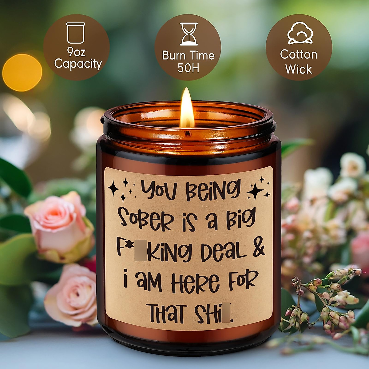 Fairy's Gift Sober Candle, Sobriety Gifts for Women Men, Funny Gifts for Sobriety, Sober Gifts for Women Men, Sobriety Anniversary Recovery Gifts, Sober Anniversary Congratulations Gifts for Him, Her