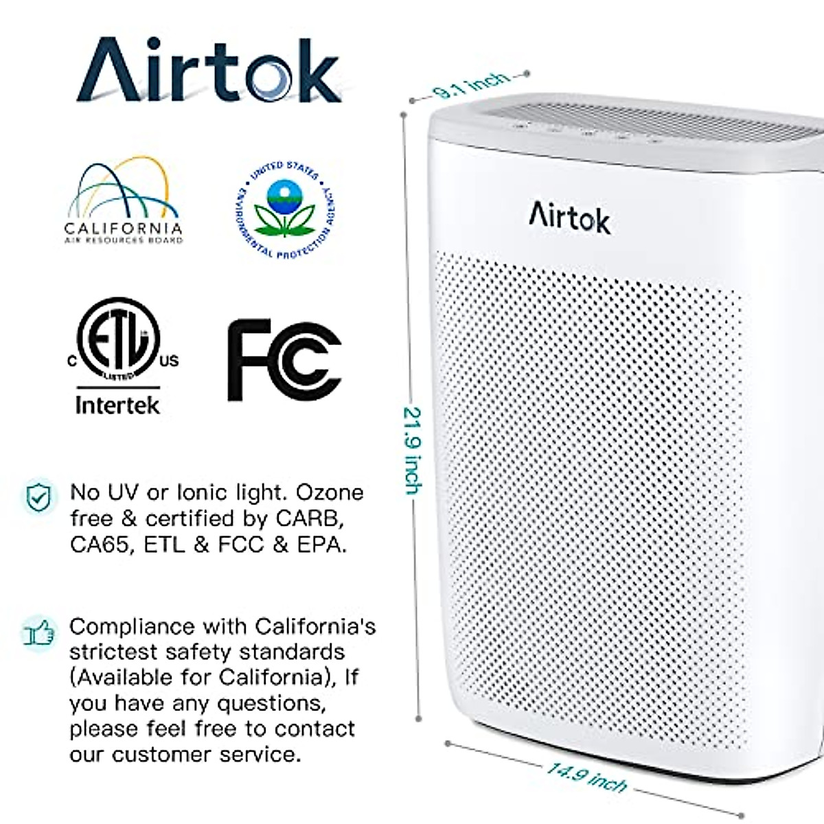 AIRTOK Air Purifiers (1100 ft² Coverage Max AP1002)