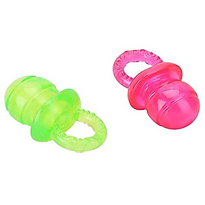 HEEPDD 2Pcs Dog Pacifier Chew Toys, Pet Puppy Molar Chewing Training Toys Bite Resistant Rubber Clean Teeth Tools for Pet Puppy Dogs Cats (Red Green)