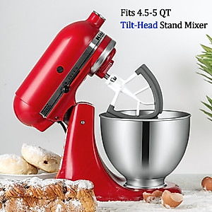 Flex Edge Beater For Kitchenaid Mixer Accessory,Kitchen Aid Attachments For Mixer,Fits Tilt-Head Stand Mixer Bowls For 4.5-5 Quart Bowls,Beater With Silicone Edges,Grey