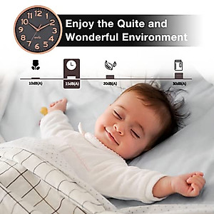 HIPPIH Wall Clock 2 Pack, 10 Inch Modern Wall Clocks Battery Operated, Non Ticking Silent Wall Clock, Simple Small Analog Wall Clock for Living Room, Bedroom, School, Office Decor (Rose Gold Black)