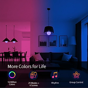 ILC G120 LED Large Globe Light Bulbs 15W, Work with Alexa Required Echo Device, Φ4.72 inch, Color Changing, CCT Color Temprature Turnable 2700K-6000K, CRI>95+, 150W Equivatlent, E26 Base (2 Pack)