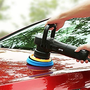 SPTA Polishing Pads, 5Pc 6 Inch 150mm Orbital Buffer Polisher Pads and 1Pc Microfiber Buffing Pads, Foam Polish Pad for Compounding, Polishing and Waxing, for 6''/150mm Backing Plate Car Polisher
