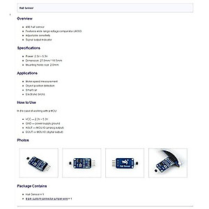 Waveshare Hall Element Switch Sensor Detector Hall Sensor Detection Module Magnetic for Detect Car AVR