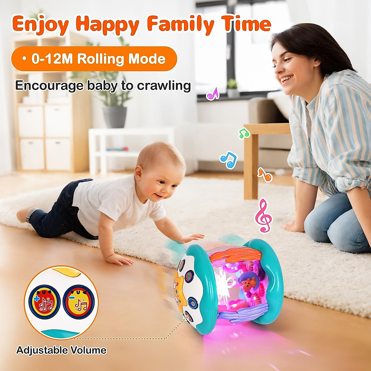 Baby Toys 6 to 12 Months Animal Rotating Light Up Toys for 1 Year Old Boy Musical Toys for Toddlers 1-3 Tummy Time Toys for 3 6 8 9 10 12 18 Months Infant Birthday Xmas Gift for 1 Year Old Boys Girls