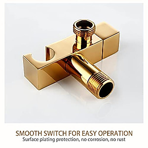 MINJING Bidet Sprayer for Toilet, Baby Cloth Diaper Sprayer, Brass Handheld Bidet Attachment for Personal Hygiene, Pet Shower, Wall Mount Bidet Faucet Gold
