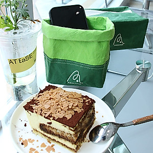 Amouhom Reusable Storage Bag, Eco-Friendly Kraft Washable Grocery Bag, Organizer for Food, Fruits, Flower Pot, Toys (5.9 * 3.9 * 3.9in)